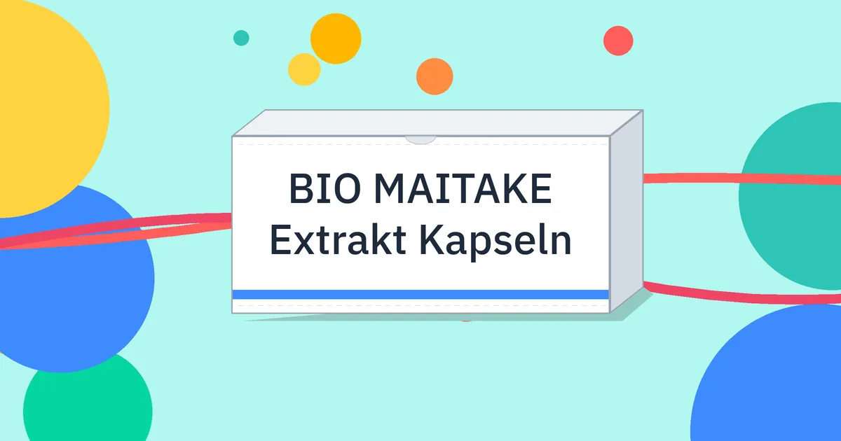Symbolbild: Packung mit der Aufschrift BIO MAITAKE Extrakt Kapseln (PZN 10790322) – Verfügbarkeit und Bezug in Apotheken in Frankfurt am Main