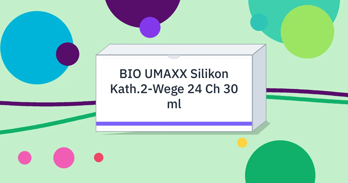 Symbolbild: Packung mit der Aufschrift BIO UMAXX Silikon Kath.2-Wege 24 Ch 30 ml (PZN 05555180) – Verfügbarkeit und Bezug in Apotheken in Frankfurt am Main