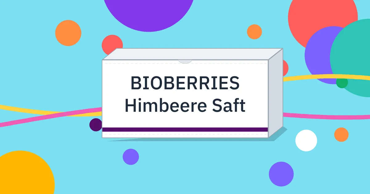 Symbolbild: Packung mit der Aufschrift BIOBERRIES Himbeere Saft (PZN 16735666) – Verfügbarkeit und Bezug in Apotheken in Frankfurt am Main