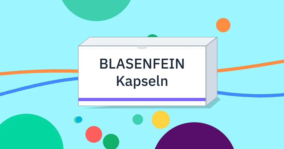 Symbolbild: Packung mit der Aufschrift BLASENFEIN Kapseln (PZN 19233066) – Verfügbarkeit und Bezug in Apotheken in Frankfurt am Main