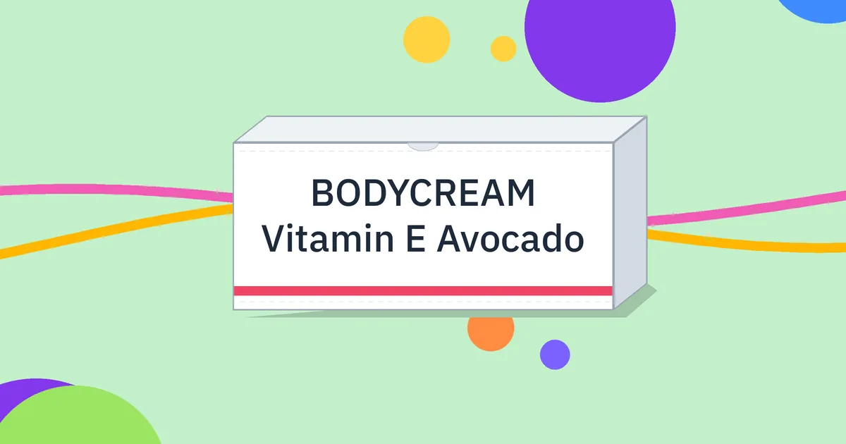 Symbolbild: Packung mit der Aufschrift BODYCREAM Vitamin E Avocado (PZN 03681070) – Verfügbarkeit und Bezug in Apotheken in Frankfurt am Main