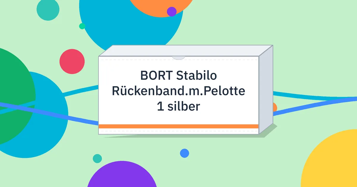 Symbolbild: Packung mit der Aufschrift BORT Stabilo Rückenband.m.Pelotte 1 silber (PZN 05872791) – Verfügbarkeit und Bezug in Apotheken in Frankfurt am Main