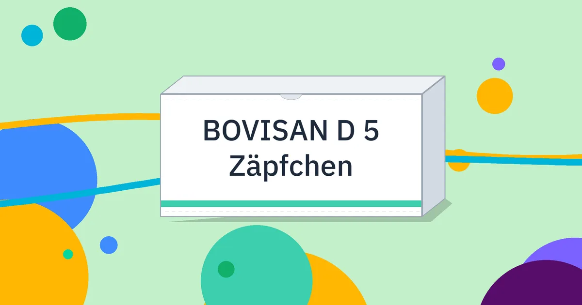 Symbolbild: Packung mit der Aufschrift BOVISAN D 5 Zäpfchen (PZN 04868698) – Verfügbarkeit und Bezug in Apotheken in Frankfurt am Main