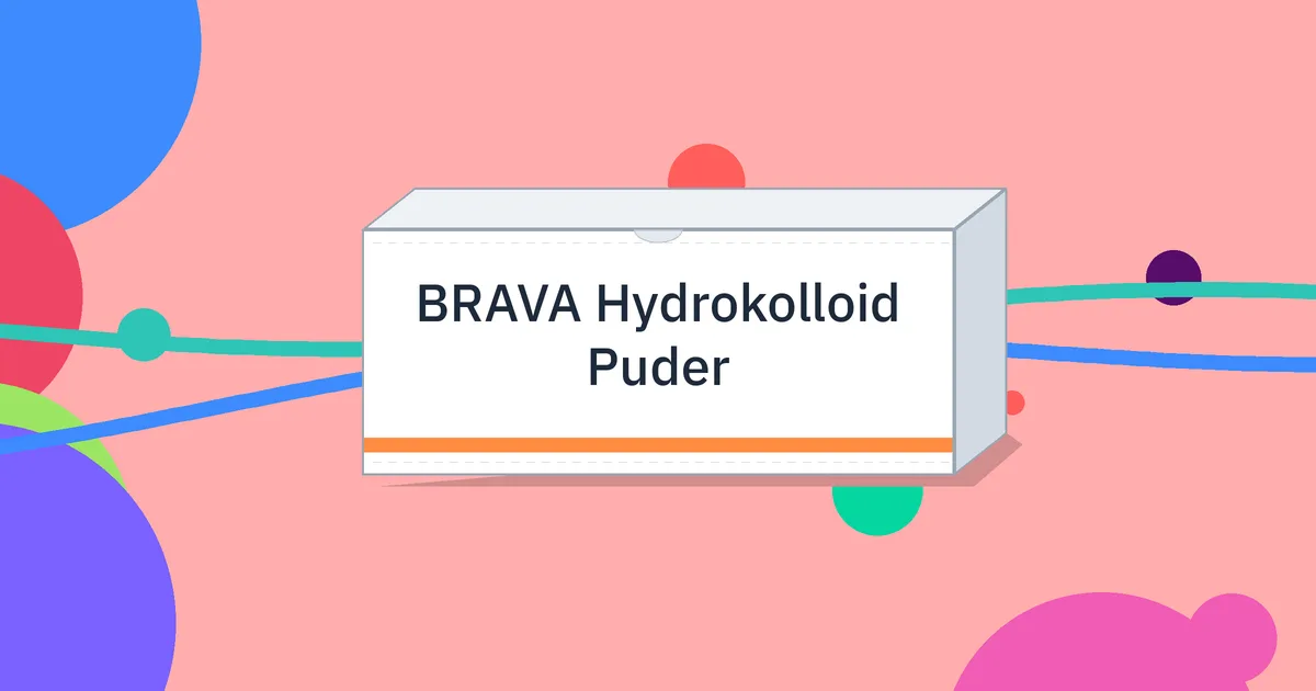 Symbolbild: Packung mit der Aufschrift BRAVA Hydrokolloid Puder (PZN 15564240) – Verfügbarkeit und Bezug in Apotheken in Frankfurt am Main