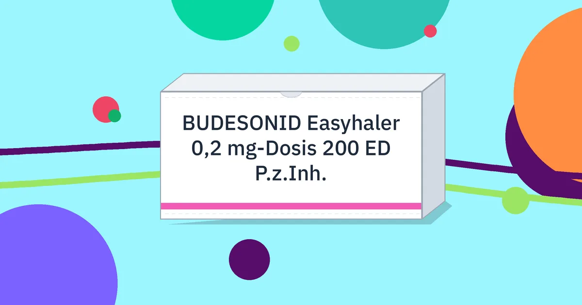 Symbolbild: Packung mit der Aufschrift BUDESONID Easyhaler 0,2 mg-Dosis 200 ED P.z.Inh. (PZN 06101860) – Verfügbarkeit und Bezug in Apotheken in Frankfurt am Main