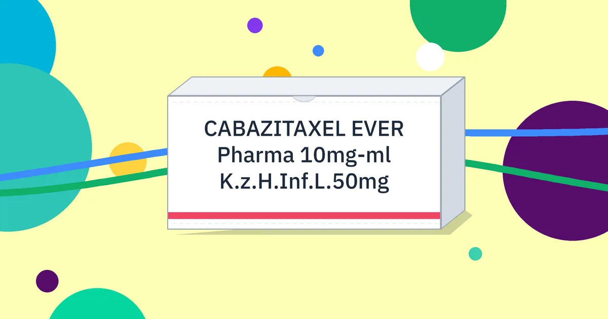 Symbolbild: Packung mit der Aufschrift CABAZITAXEL EVER Pharma 10mg-ml K.z.H.Inf.L.50mg (PZN 17199543) – Verfügbarkeit und Bezug in Apotheken in Frankfurt am Main