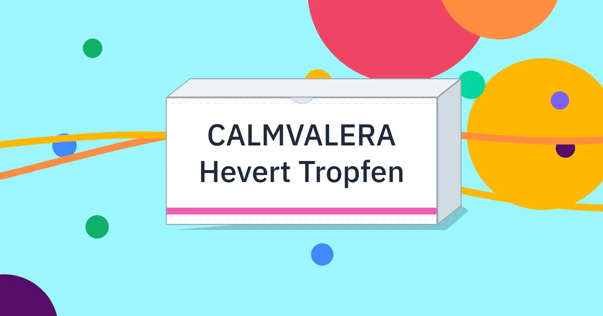 Symbolbild: Packung mit der Aufschrift CALMVALERA Hevert Tropfen (PZN 06560421) – Verfügbarkeit und Bezug in Apotheken in Frankfurt am Main