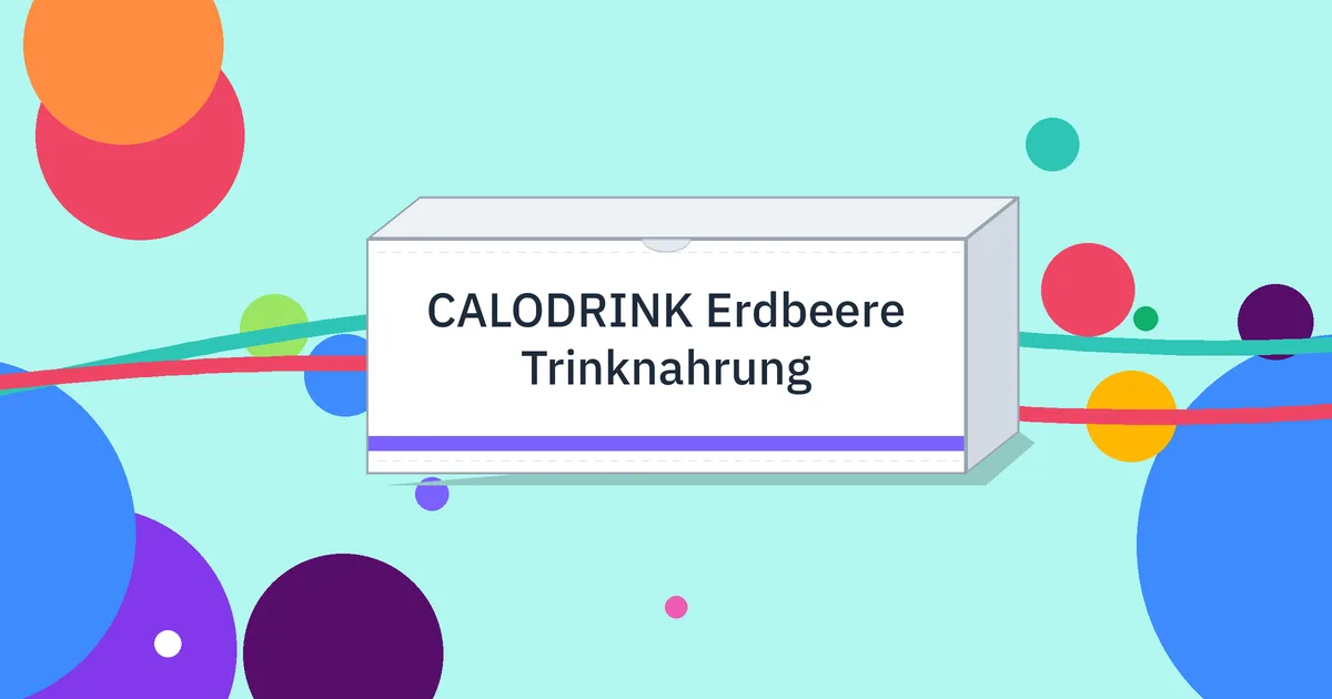 Symbolbild: Packung mit der Aufschrift CALODRINK Erdbeere Trinknahrung (PZN 20861098) – Verfügbarkeit und Bezug in Apotheken in Frankfurt am Main