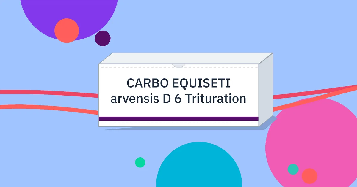 Symbolbild: Packung mit der Aufschrift CARBO EQUISETI arvensis D 6 Trituration (PZN 07019273) – Verfügbarkeit und Bezug in Apotheken in Frankfurt am Main