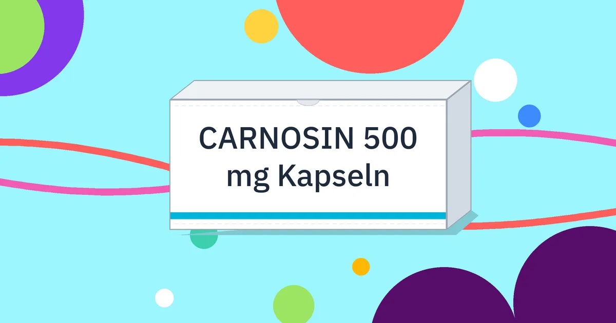 Symbolbild: Packung mit der Aufschrift CARNOSIN 500 mg Kapseln (PZN 09385852) – Verfügbarkeit und Bezug in Apotheken in Frankfurt am Main