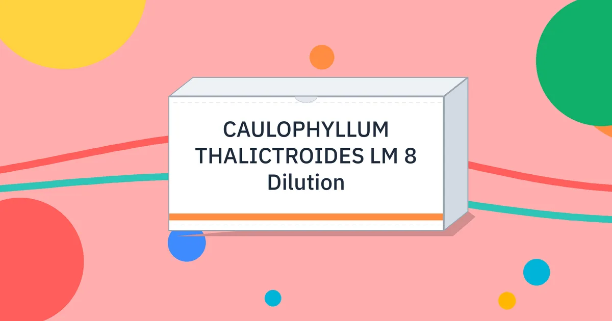 Symbolbild: Packung mit der Aufschrift CAULOPHYLLUM THALICTROIDES LM 8 Dilution (PZN 13434711) – Verfügbarkeit und Bezug in Apotheken in Frankfurt am Main