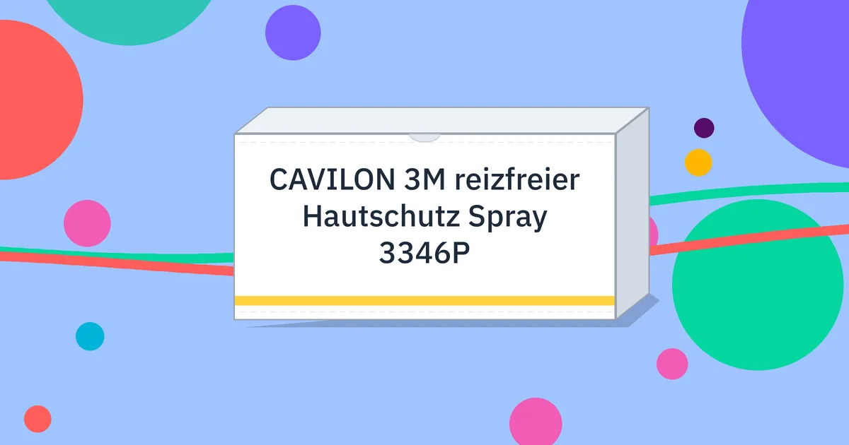 Symbolbild: Packung mit der Aufschrift CAVILON 3M reizfreier Hautschutz Spray 3346P (PZN 11257759) – Verfügbarkeit und Bezug in Apotheken in Frankfurt am Main