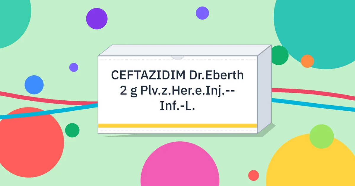 Symbolbild: Packung mit der Aufschrift CEFTAZIDIM Dr.Eberth 2 g Plv.z.Her.e.Inj.--Inf.-L. (PZN 11281999) – Verfügbarkeit und Bezug in Apotheken in Frankfurt am Main