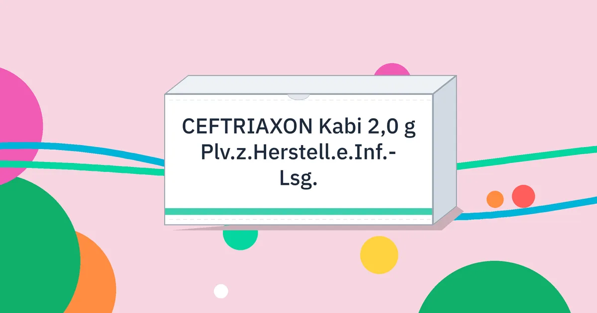 Symbolbild: Packung mit der Aufschrift CEFTRIAXON Kabi 2,0 g Plv.z.Herstell.e.Inf.-Lsg. (PZN 07553601) – Verfügbarkeit und Bezug in Apotheken in Frankfurt am Main
