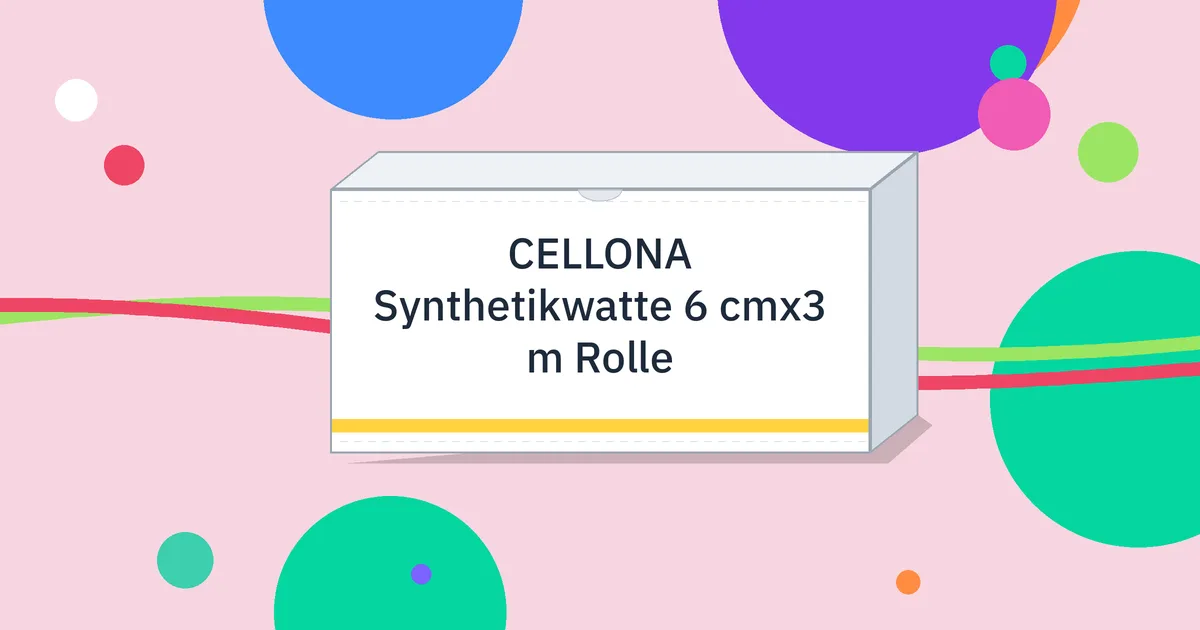Symbolbild: Packung mit der Aufschrift CELLONA Synthetikwatte 6 cmx3 m Rolle (PZN 02765451) – Verfügbarkeit und Bezug in Apotheken in Frankfurt am Main