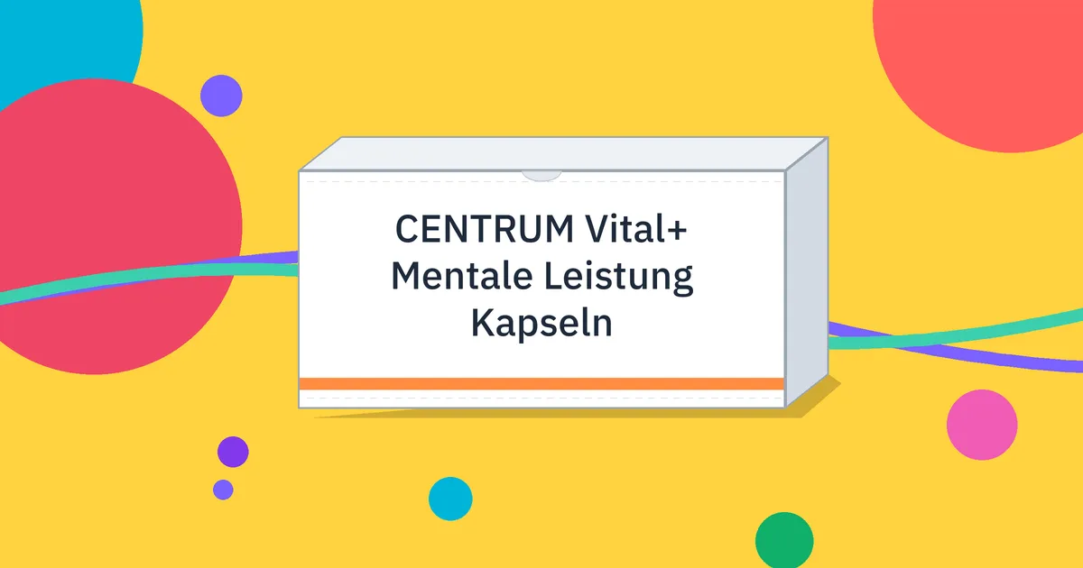 Symbolbild: Packung mit der Aufschrift CENTRUM Vital+ Mentale Leistung Kapseln (PZN 19486198) – Verfügbarkeit und Bezug in Apotheken in Frankfurt am Main
