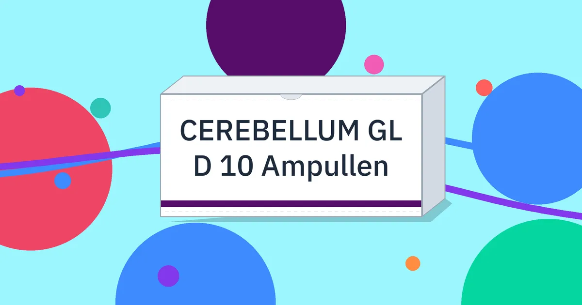 Symbolbild: Packung mit der Aufschrift CEREBELLUM GL D 10 Ampullen (PZN 03359776) – Verfügbarkeit und Bezug in Apotheken in Frankfurt am Main