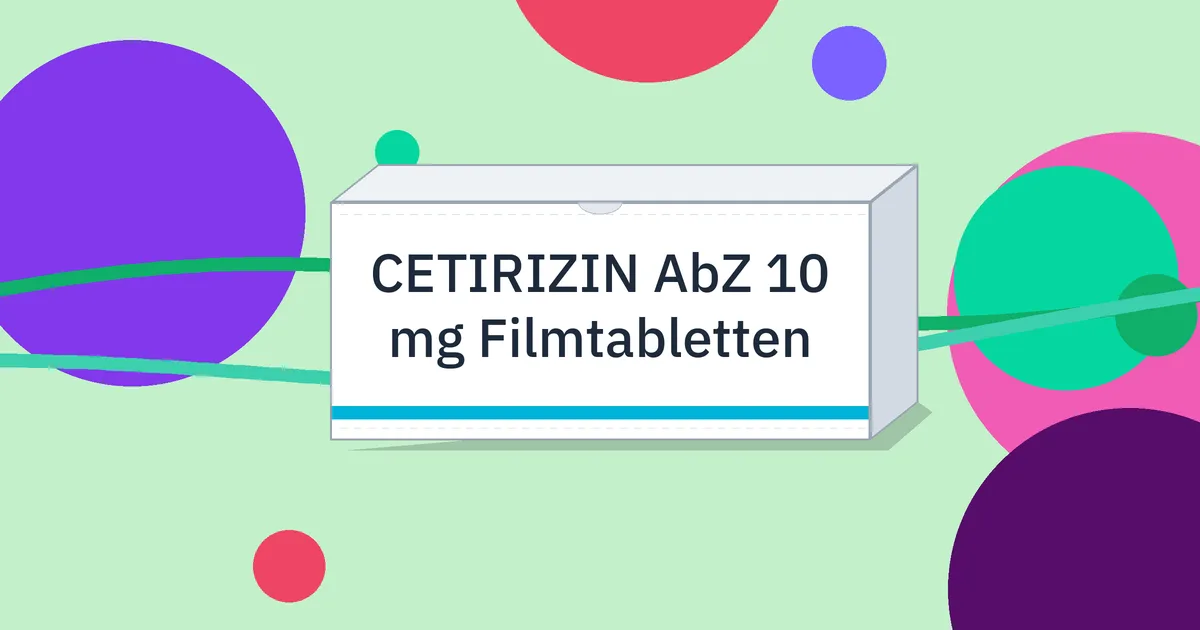 Symbolbild: Packung mit der Aufschrift CETIRIZIN AbZ 10 mg Filmtabletten (PZN 06716136) – Verfügbarkeit und Bezug in Apotheken in Frankfurt am Main