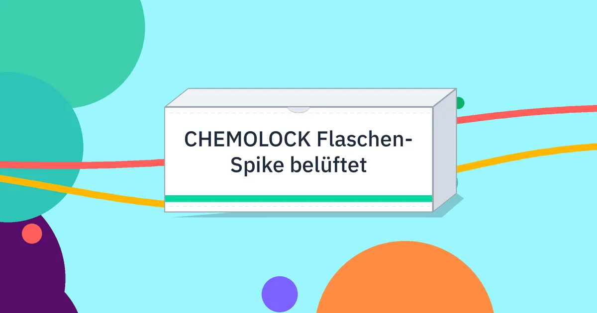 Symbolbild: Packung mit der Aufschrift CHEMOLOCK Flaschen-Spike belüftet (PZN 18499566) – Verfügbarkeit und Bezug in Apotheken in Frankfurt am Main
