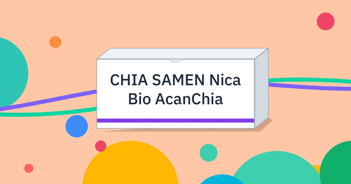 Symbolbild: Packung mit der Aufschrift CHIA SAMEN Nica Bio AcanChia (PZN 14043409) – Verfügbarkeit und Bezug in Apotheken in Frankfurt am Main
