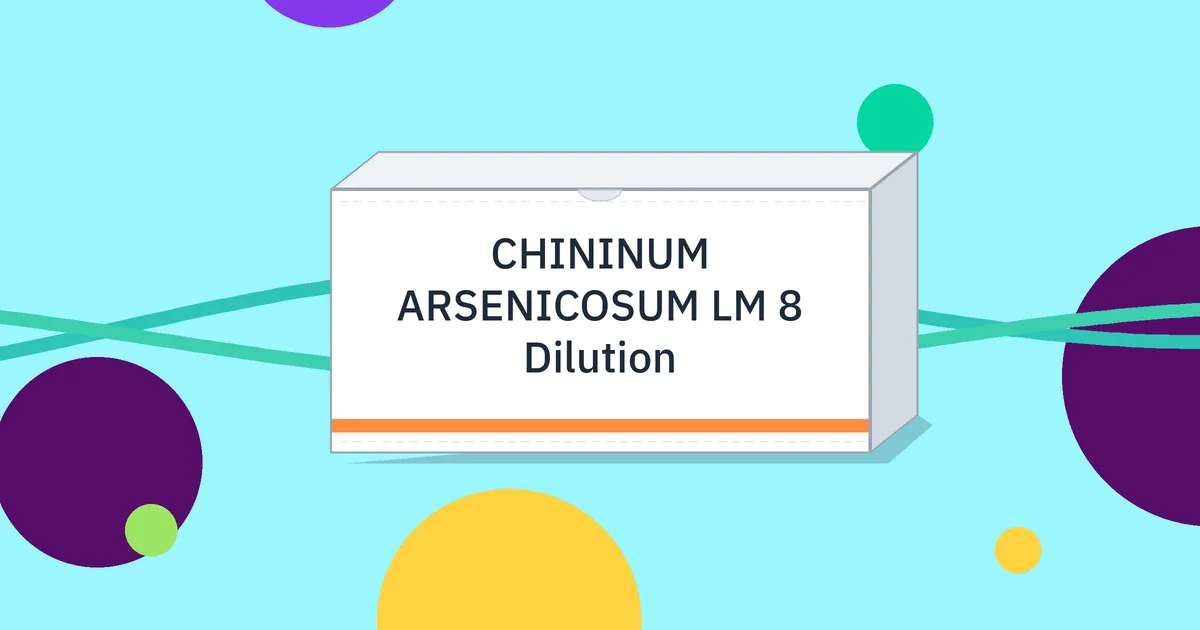 Symbolbild: Packung mit der Aufschrift CHININUM ARSENICOSUM LM 8 Dilution (PZN 12814653) – Verfügbarkeit und Bezug in Apotheken in Frankfurt am Main