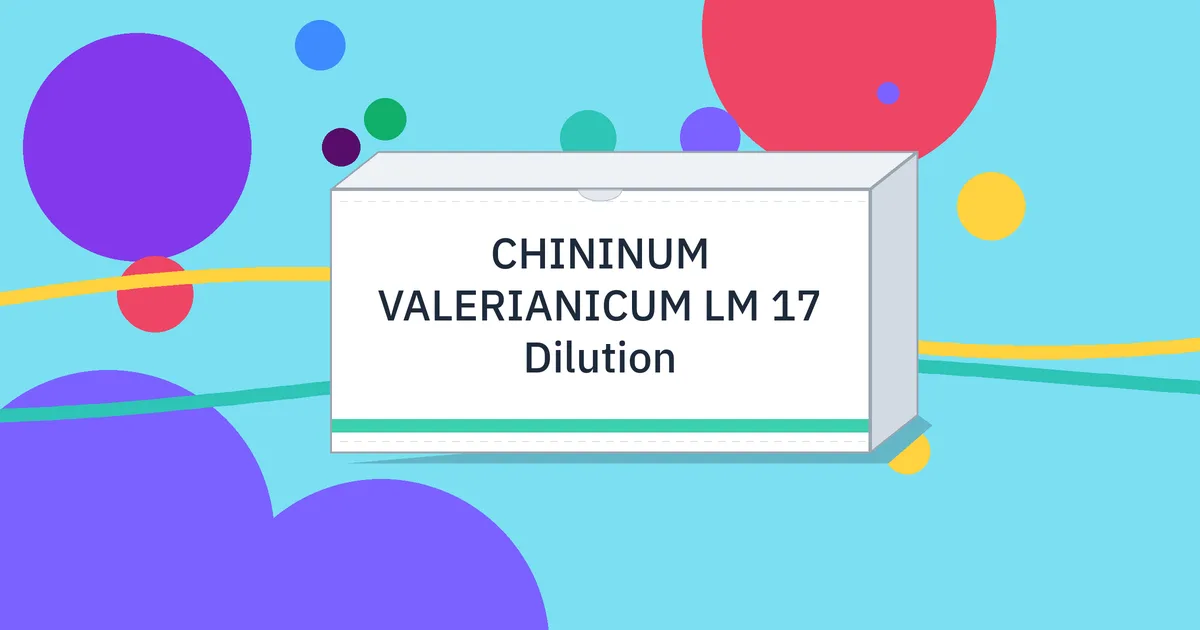 Symbolbild: Packung mit der Aufschrift CHININUM VALERIANICUM LM 17 Dilution (PZN 13442768) – Verfügbarkeit und Bezug in Apotheken in Frankfurt am Main