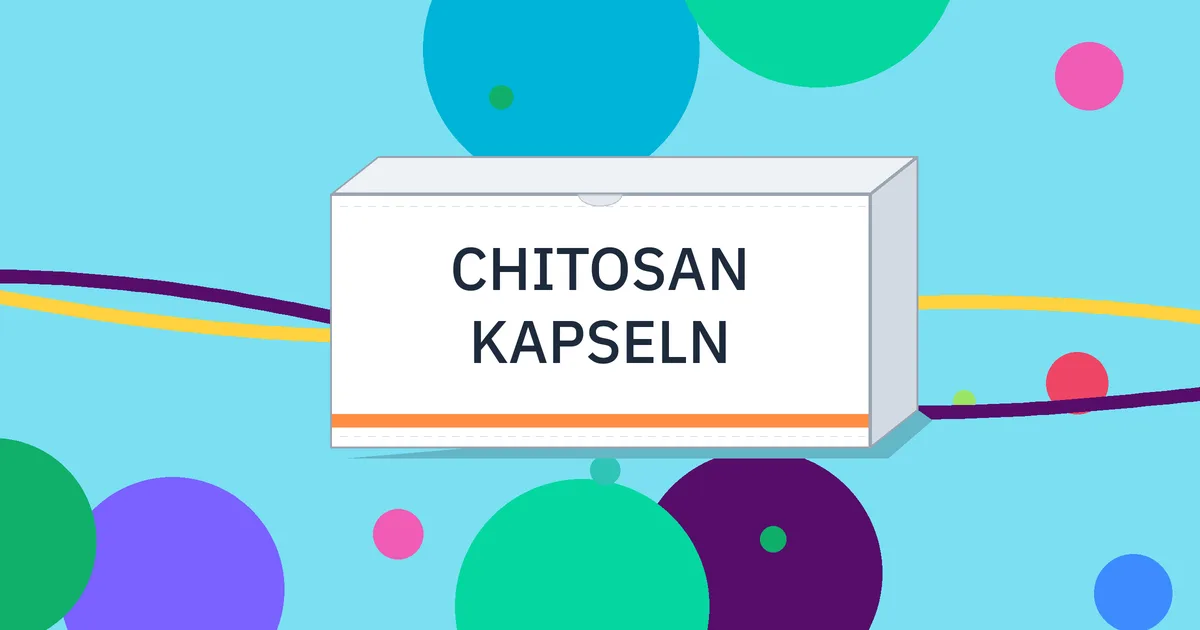 Symbolbild: Packung mit der Aufschrift CHITOSAN KAPSELN (PZN 07677786) – Verfügbarkeit und Bezug in Apotheken in Frankfurt am Main