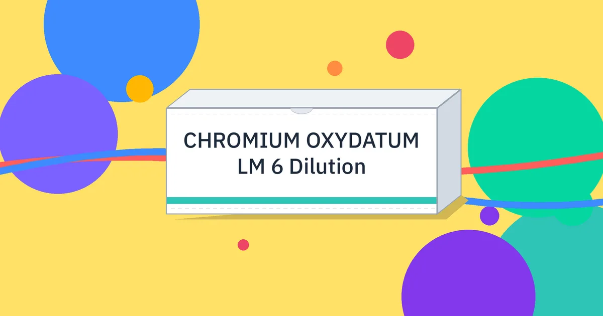 Symbolbild: Packung mit der Aufschrift CHROMIUM OXYDATUM LM 6 Dilution (PZN 13445413) – Verfügbarkeit und Bezug in Apotheken in Frankfurt am Main