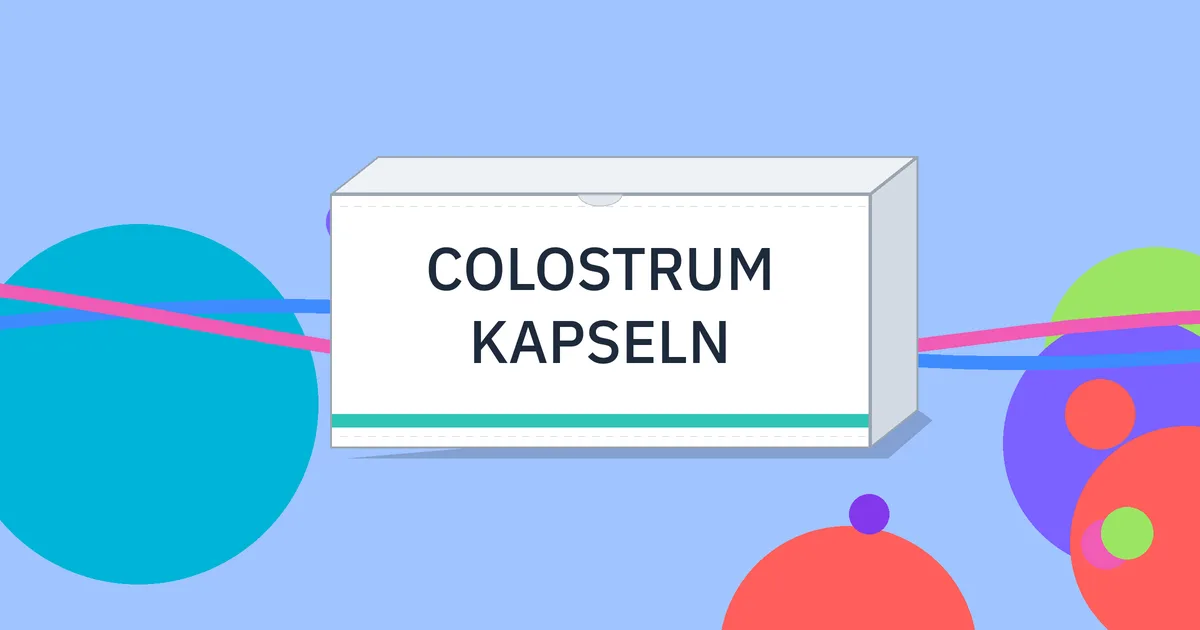 Symbolbild: Packung mit der Aufschrift COLOSTRUM KAPSELN (PZN 12800869) – Verfügbarkeit und Bezug in Apotheken in Frankfurt am Main