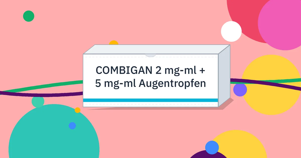 Symbolbild: Packung mit der Aufschrift COMBIGAN 2 mg-ml + 5 mg-ml Augentropfen (PZN 00075156) – Verfügbarkeit und Bezug in Apotheken in Frankfurt am Main