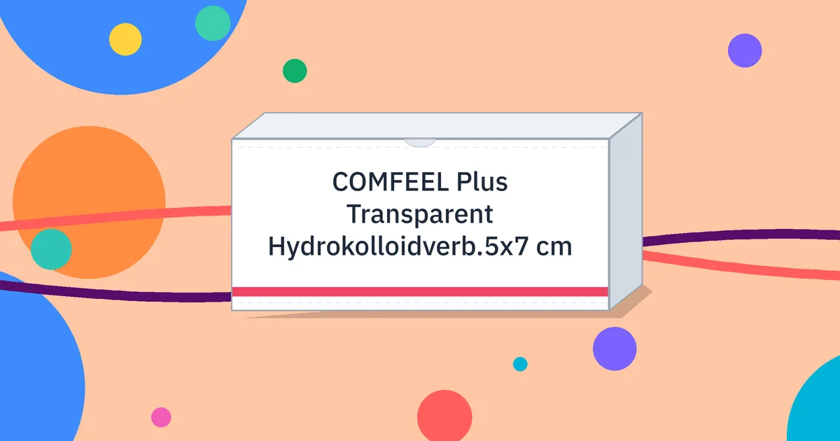 Symbolbild: Packung mit der Aufschrift COMFEEL Plus Transparent Hydrokolloidverb.5x7 cm (PZN 12342415) – Verfügbarkeit und Bezug in Apotheken in Frankfurt am Main