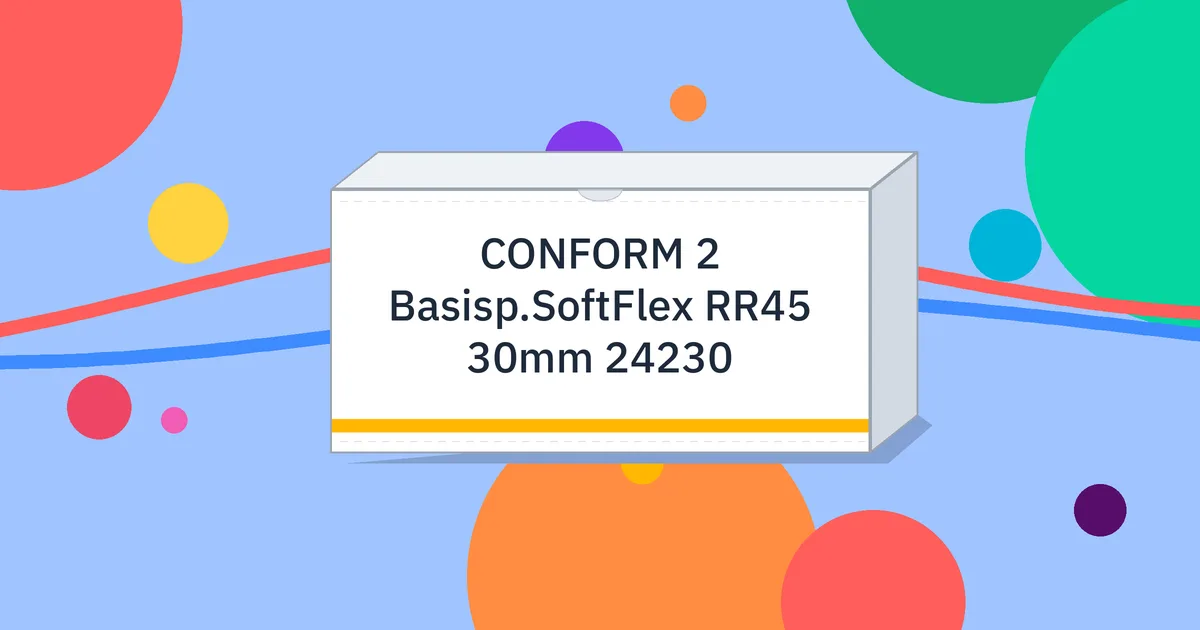 Symbolbild: Packung mit der Aufschrift CONFORM 2 Basisp.SoftFlex RR45 30mm 24230 (PZN 00915142) – Verfügbarkeit und Bezug in Apotheken in Frankfurt am Main