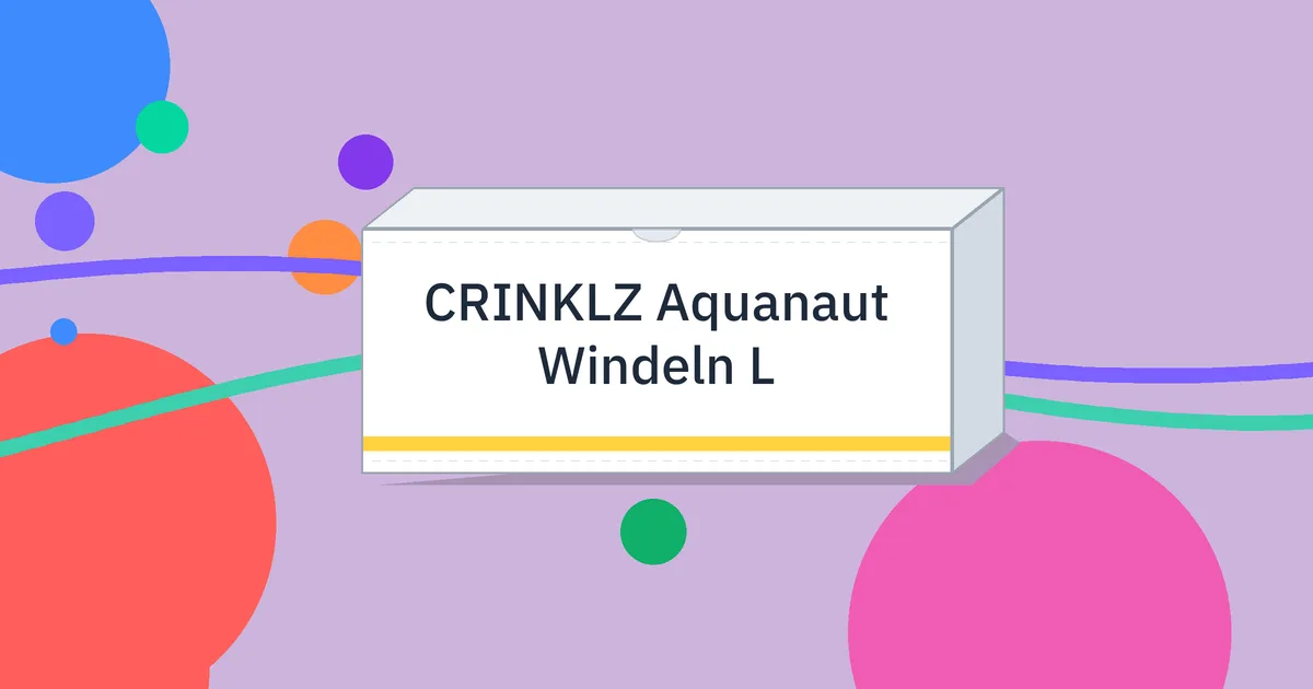 Symbolbild: Packung mit der Aufschrift CRINKLZ Aquanaut Windeln L (PZN 14216726) – Verfügbarkeit und Bezug in Apotheken in Frankfurt am Main