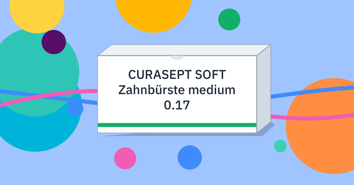 Symbolbild: Packung mit der Aufschrift CURASEPT SOFT Zahnbürste medium 0.17 (PZN 17610116) – Verfügbarkeit und Bezug in Apotheken in Frankfurt am Main