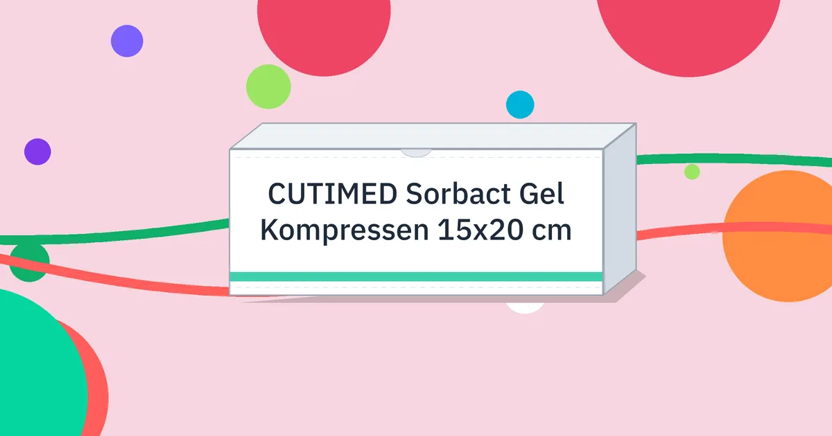 Symbolbild: Packung mit der Aufschrift CUTIMED Sorbact Gel Kompressen 15x20 cm (PZN 20398341) – Verfügbarkeit und Bezug in Apotheken in Frankfurt am Main