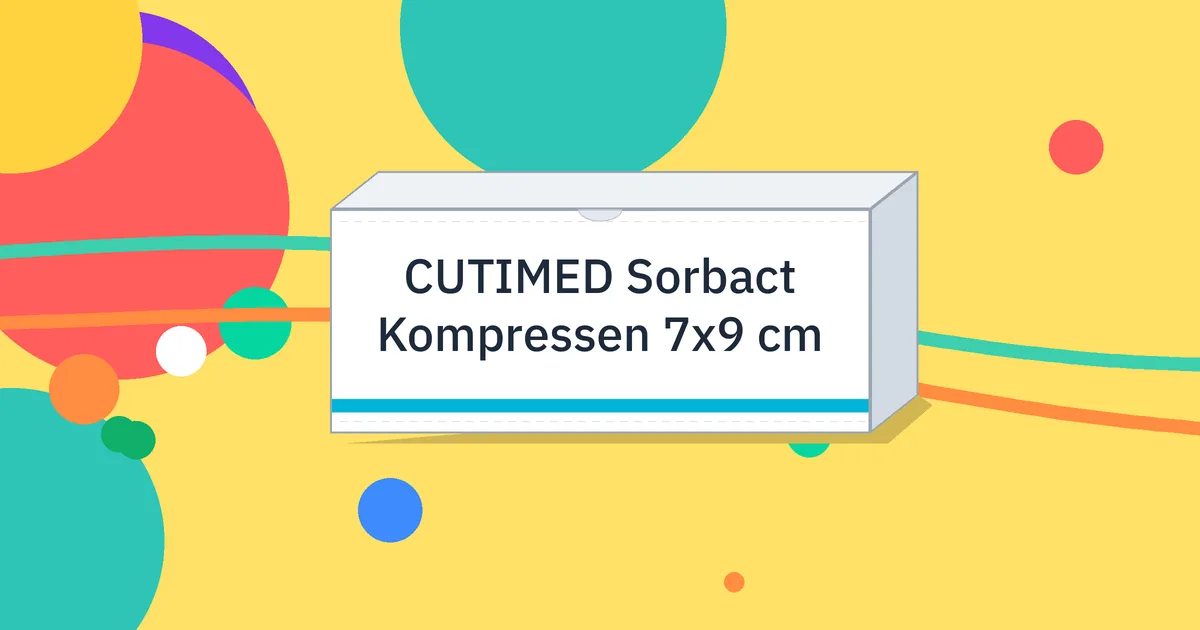 Symbolbild: Packung mit der Aufschrift CUTIMED Sorbact Kompressen 7x9 cm (PZN 15590898) – Verfügbarkeit und Bezug in Apotheken in Frankfurt am Main