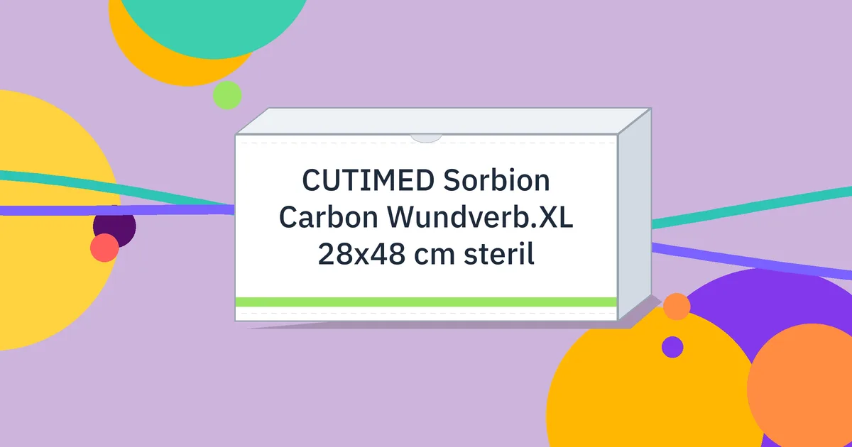 Symbolbild: Packung mit der Aufschrift CUTIMED Sorbion Carbon Wundverb.XL 28x48 cm steril (PZN 16792428) – Verfügbarkeit und Bezug in Apotheken in Frankfurt am Main