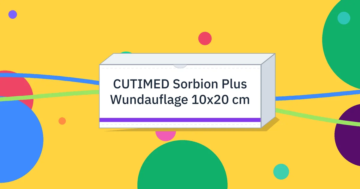 Symbolbild: Packung mit der Aufschrift CUTIMED Sorbion Plus Wundauflage 10x20 cm (PZN 16788556) – Verfügbarkeit und Bezug in Apotheken in Frankfurt am Main