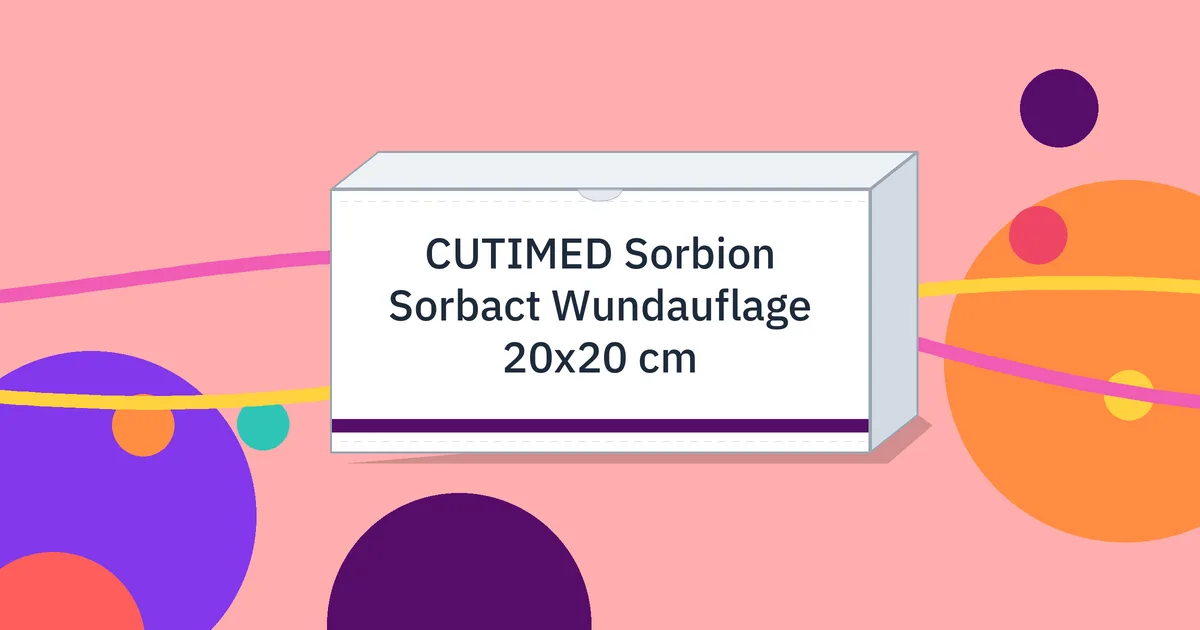 Symbolbild: Packung mit der Aufschrift CUTIMED Sorbion Sorbact Wundauflage 20x20 cm (PZN 16789018) – Verfügbarkeit und Bezug in Apotheken in Frankfurt am Main