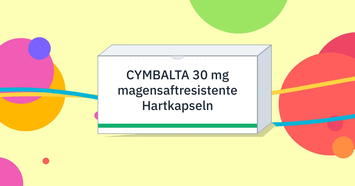 Symbolbild: Packung mit der Aufschrift CYMBALTA 30 mg magensaftresistente Hartkapseln (PZN 20104316) – Verfügbarkeit und Bezug in Apotheken in Frankfurt am Main