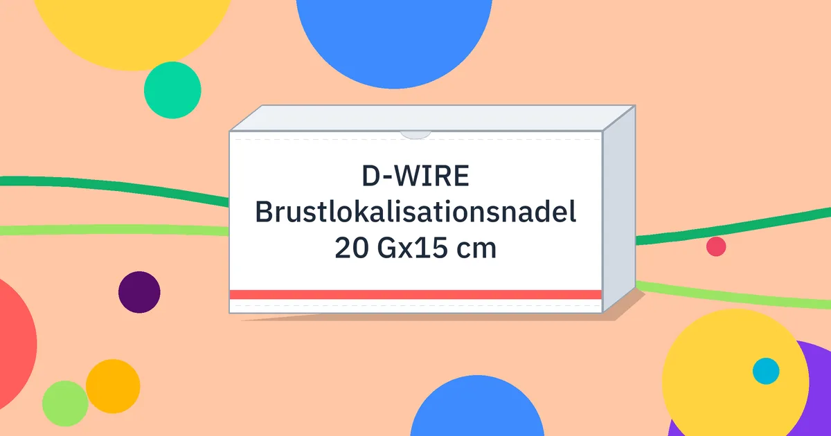 Symbolbild: Packung mit der Aufschrift D-WIRE Brustlokalisationsnadel 20 Gx15 cm (PZN 06772407) – Verfügbarkeit und Bezug in Apotheken in Frankfurt am Main