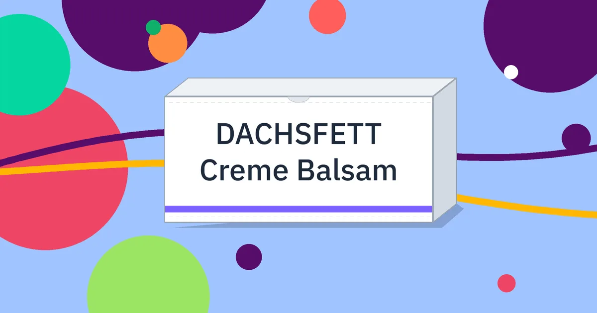 Symbolbild: Packung mit der Aufschrift DACHSFETT Creme Balsam (PZN 11026474) – Verfügbarkeit und Bezug in Apotheken in Frankfurt am Main