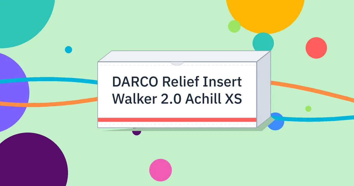Symbolbild: Packung mit der Aufschrift DARCO Relief Insert Walker 2.0 Achill XS (PZN 18322974) – Verfügbarkeit und Bezug in Apotheken in Frankfurt am Main