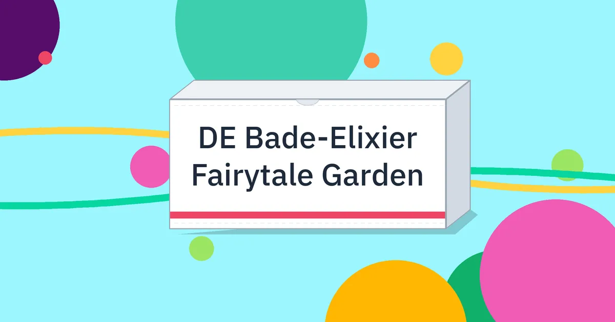 Symbolbild: Packung mit der Aufschrift DE Bade-Elixier Fairytale Garden (PZN 19687442) – Verfügbarkeit und Bezug in Apotheken in Frankfurt am Main