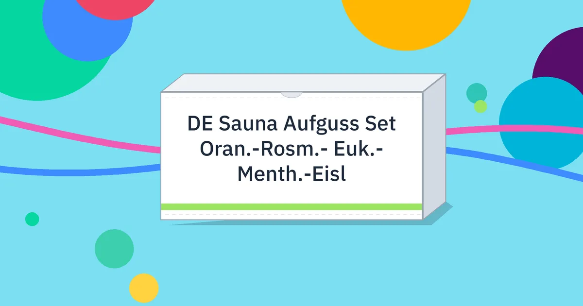 Symbolbild: Packung mit der Aufschrift DE Sauna Aufguss Set Oran.-Rosm.- Euk.-Menth.-Eisl (PZN 19541098) – Verfügbarkeit und Bezug in Apotheken in Frankfurt am Main