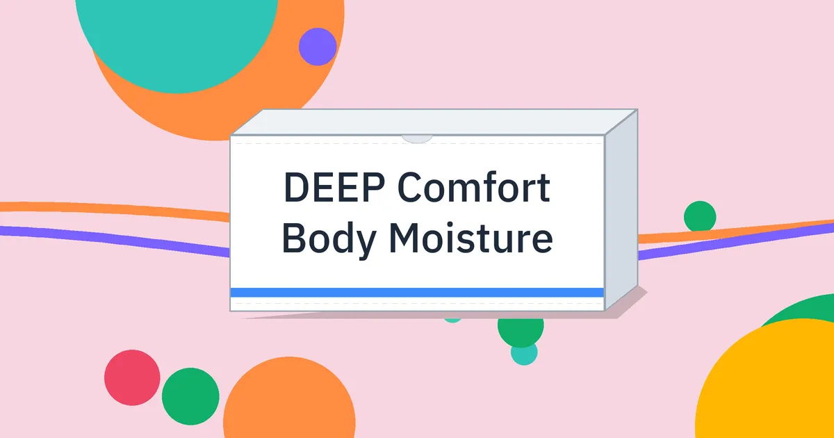 Symbolbild: Packung mit der Aufschrift DEEP Comfort Body Moisture (PZN 18894682) – Verfügbarkeit und Bezug in Apotheken in Frankfurt am Main