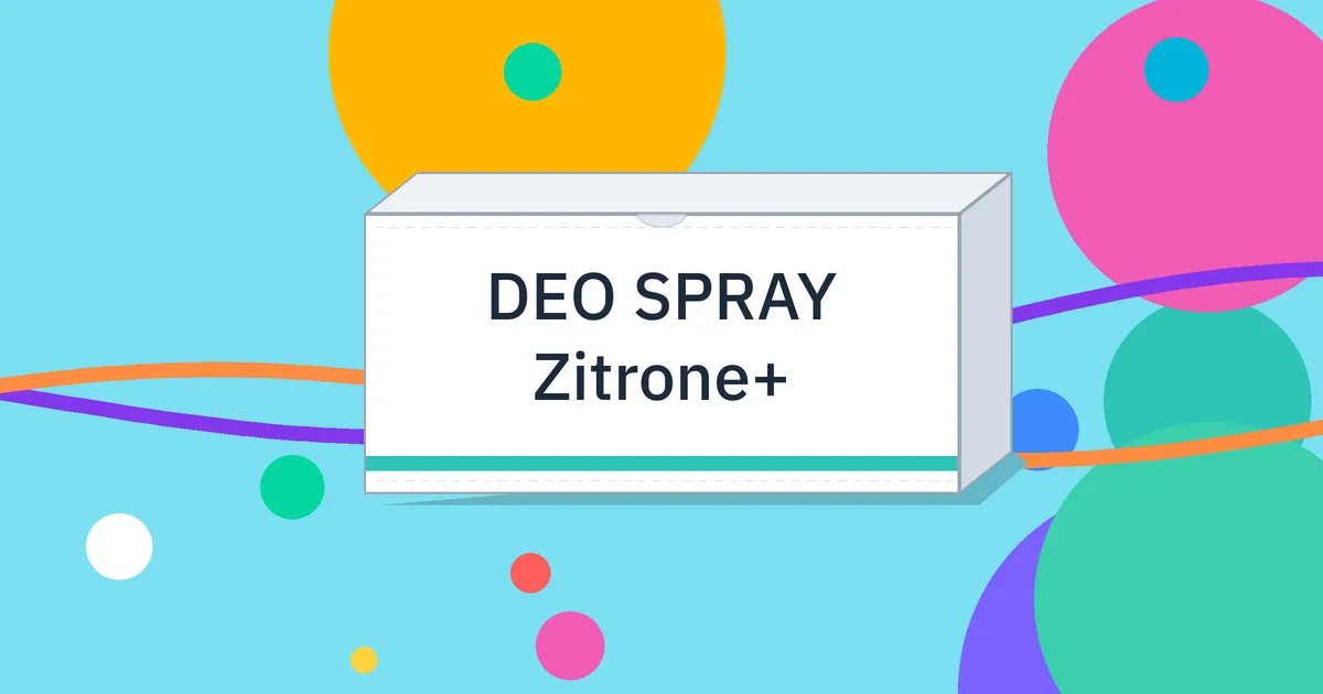 Symbolbild: Packung mit der Aufschrift DEO SPRAY Zitrone+ (PZN 17428653) – Verfügbarkeit und Bezug in Apotheken in Frankfurt am Main