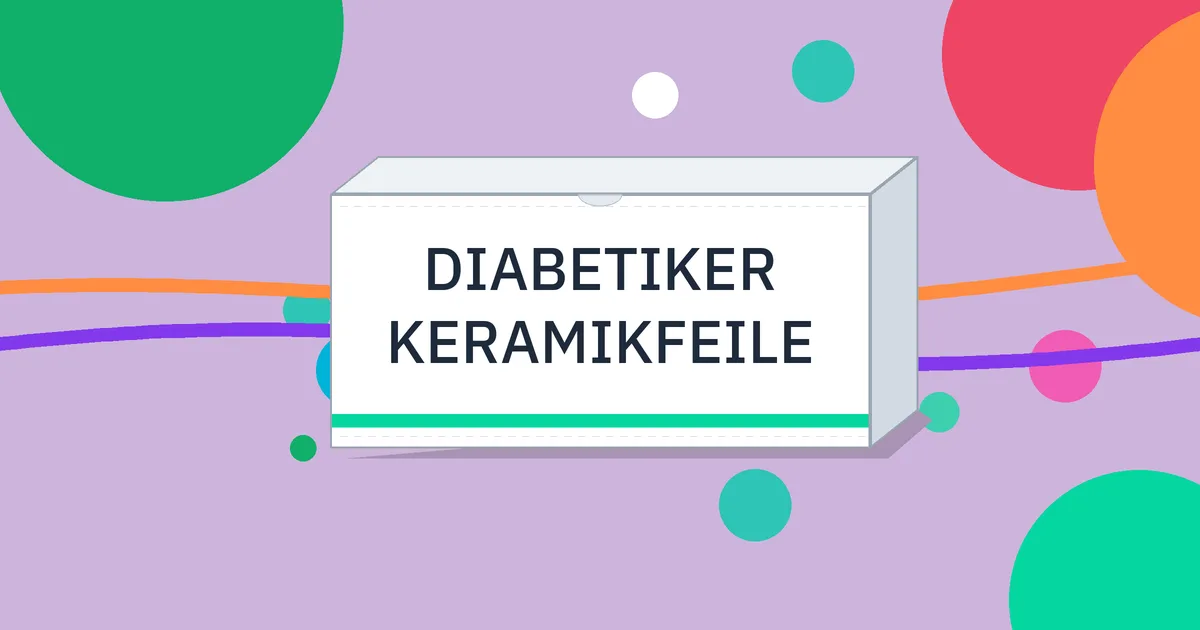 Symbolbild: Packung mit der Aufschrift DIABETIKER KERAMIKFEILE (PZN 00104449) – Verfügbarkeit und Bezug in Apotheken in Frankfurt am Main