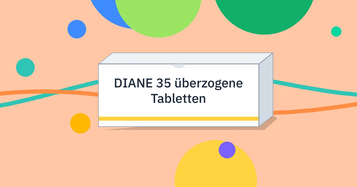 Symbolbild: Packung mit der Aufschrift DIANE 35 überzogene Tabletten (PZN 01737346) – Verfügbarkeit und Bezug in Apotheken in Frankfurt am Main