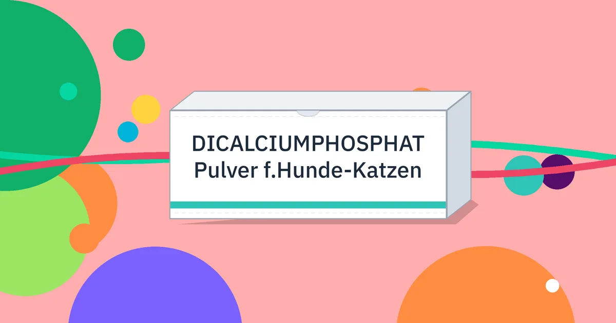 Symbolbild: Packung mit der Aufschrift DICALCIUMPHOSPHAT Pulver f.Hunde-Katzen (PZN 16839621) – Verfügbarkeit und Bezug in Apotheken in Frankfurt am Main